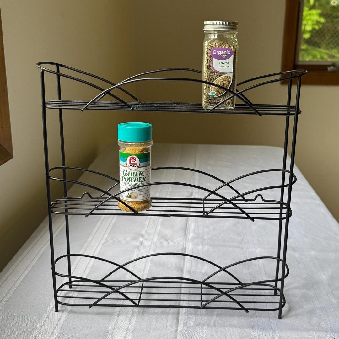 Tiered Black Metal Spice Rack - Etsy