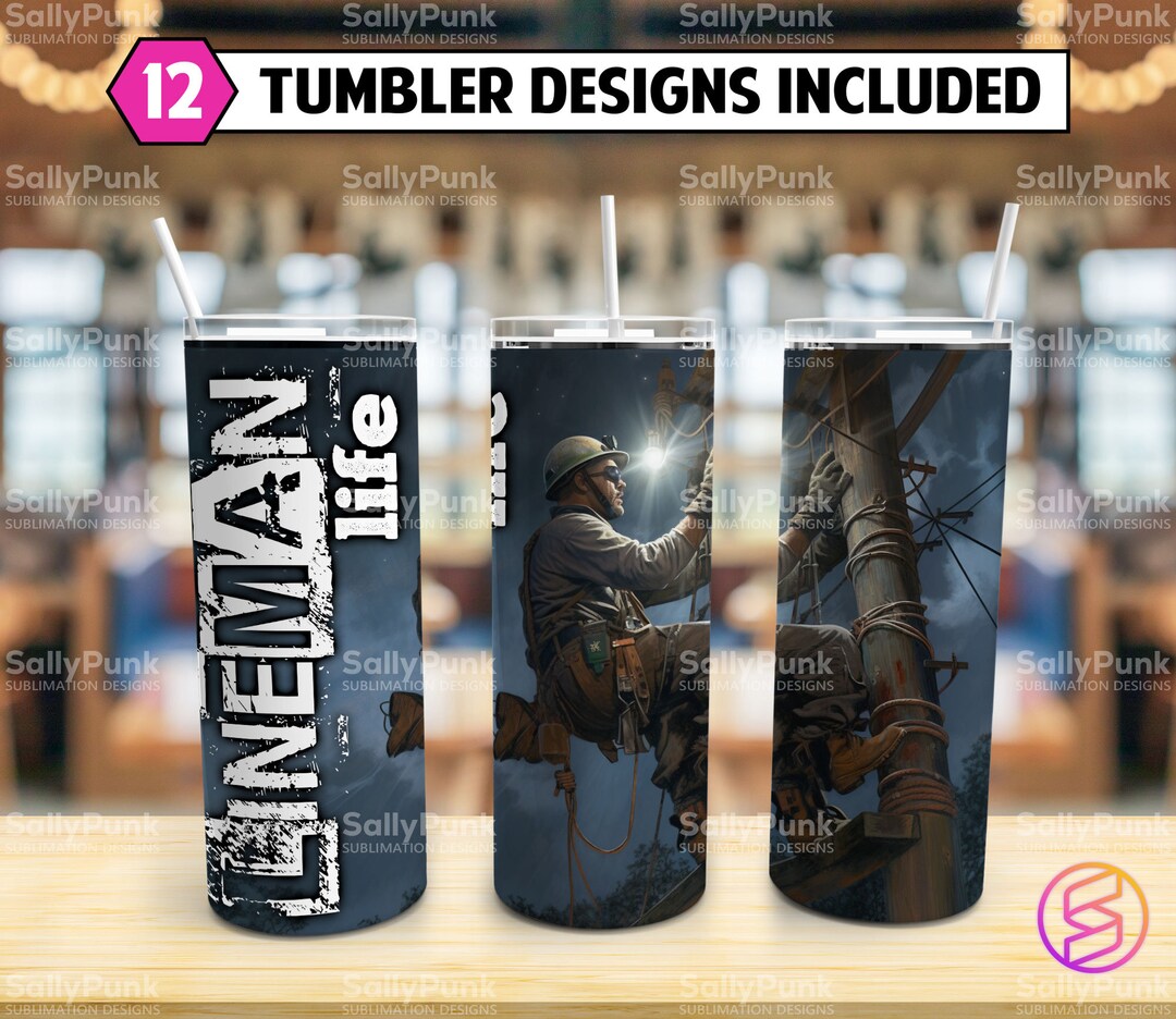 Lineman Skinny Tumbler 20 Oz Sublimation Design PNG Lineman - Etsy