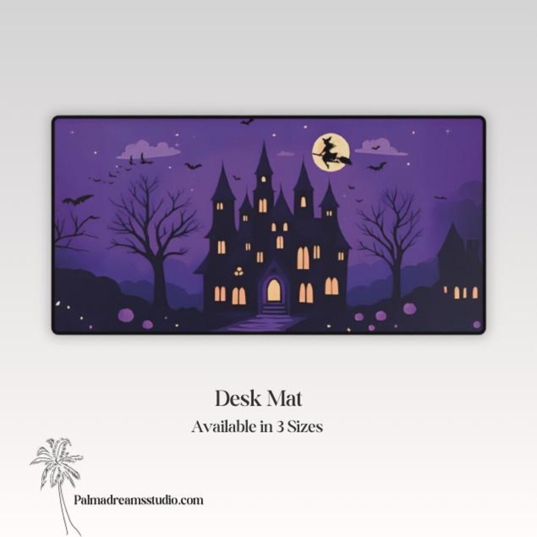 Haunted Mansion Glow Desk Mat: Spooky Halloween Office Decor - Etsy