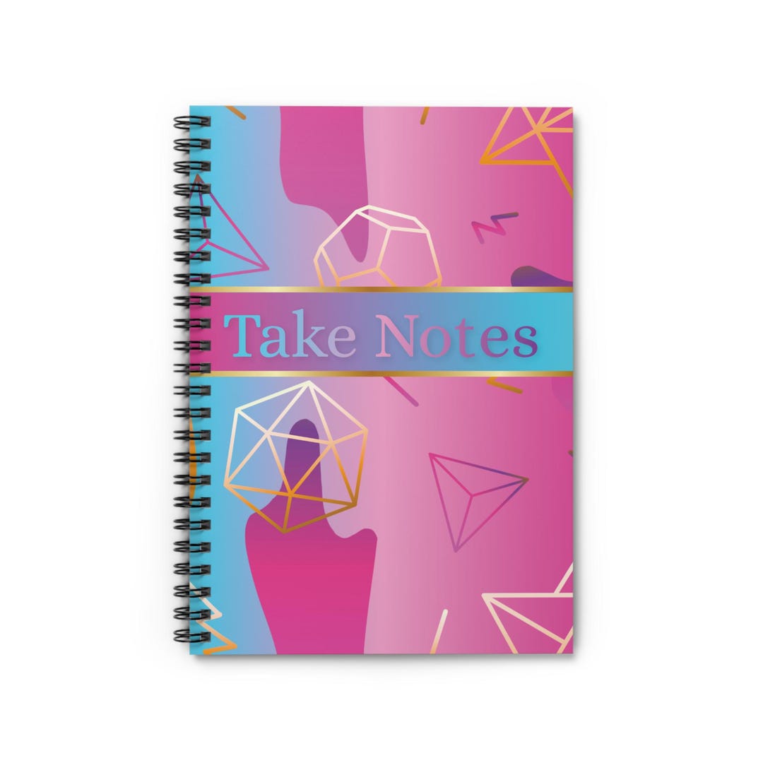 Geometric Spiral Notebook - Colorful Ruled Line Journal, Sketchbook ...