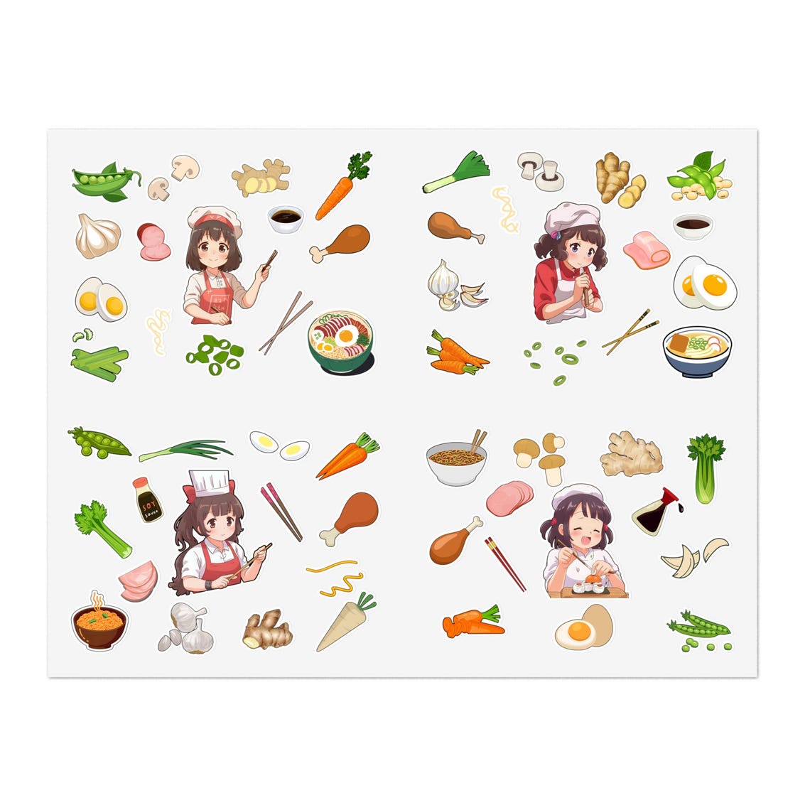 Kawaii Ramen Sticker Sheet: Noodle & Food Planner Stickers - Etsy