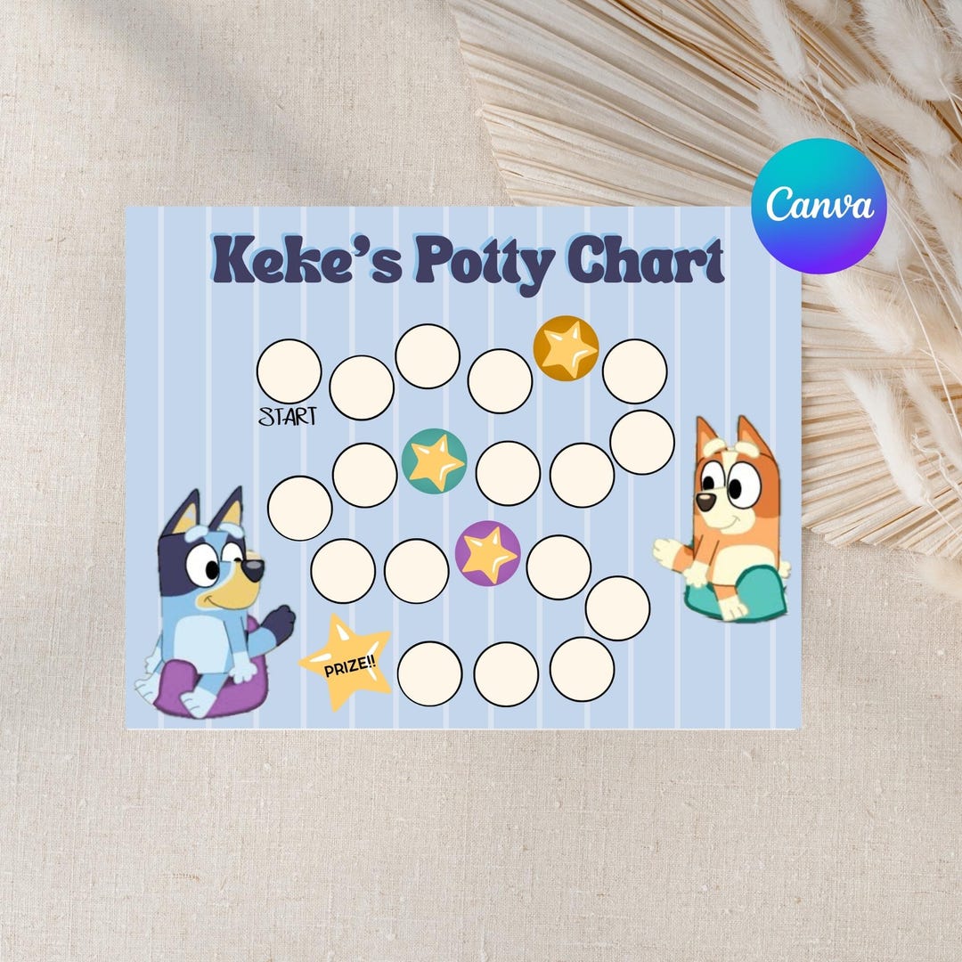 Bluey Themed Toilet Training Chart | Sticker Chart | Behavior Chart - Etsy
