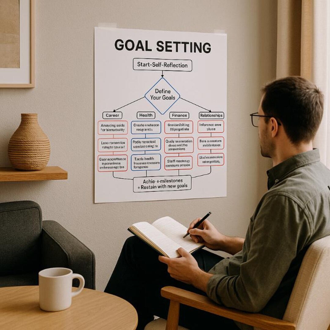 Custom Goal Setting Roadmap: Personalized Flowchart Poster (PDF, SVG ...