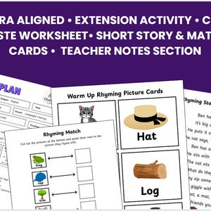 Prep Exploring Rhyming Words Lesson | ACARA Aligned | Printable ...