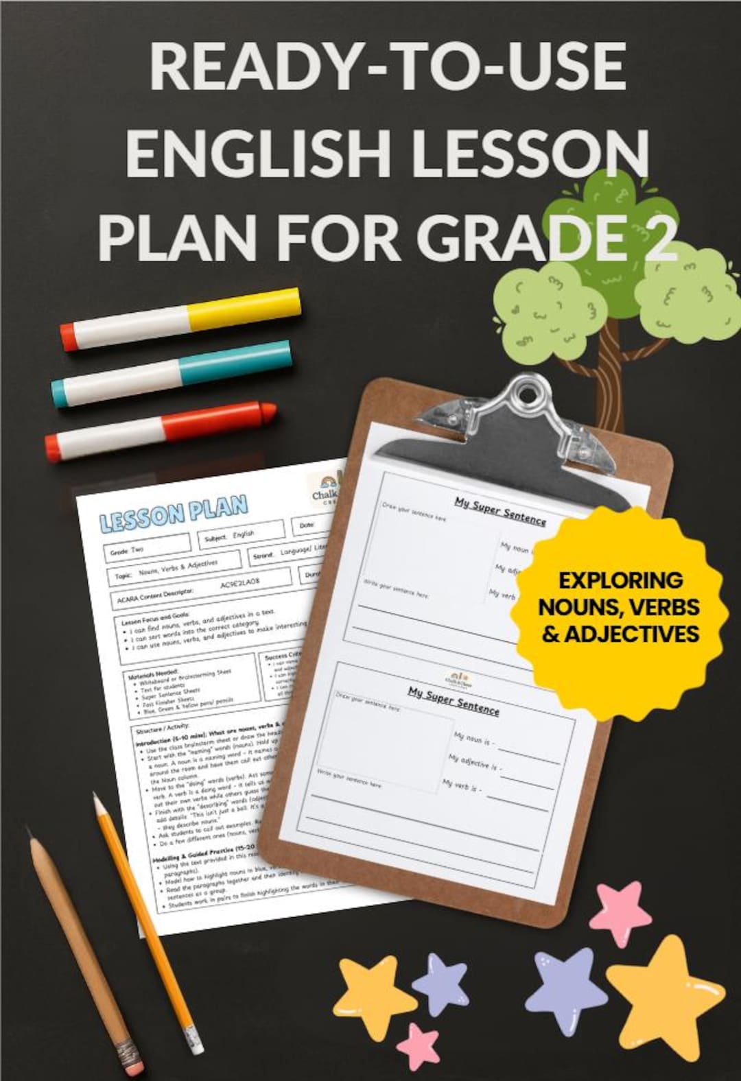 Year 2 Noun, Verb & Adjective Hunt | ACARA Aligned | Printable English ...