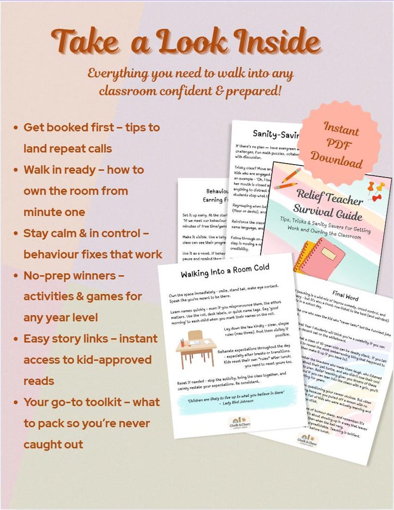 Relief Teacher Survival Guide: Practical Tips & Strategies (PDF ...
