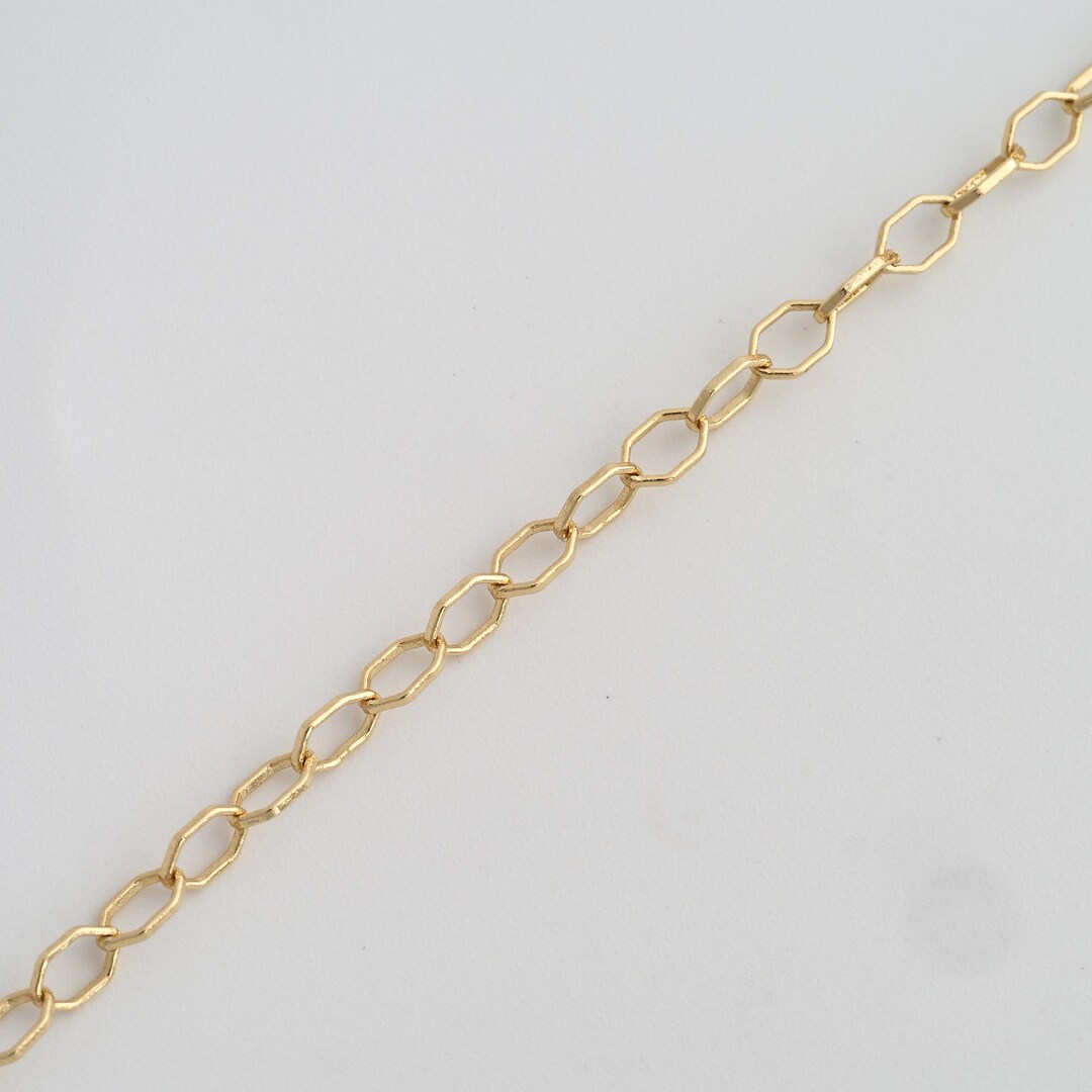 Gold Hexagonal Chains,18k Gold Filled Semi Finished Chains,diy Jewelry ...