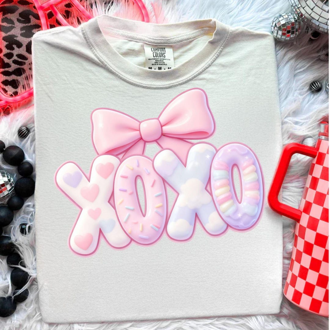 Preppy XOXO Bow PNG, Pastel Valentine Graphic (digital Download) - Etsy