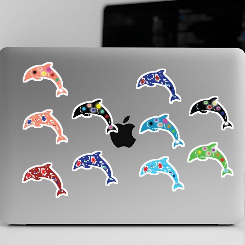 Dolphin Sticker PNG Clip Art, Printable Stickers, Ocean Sticker, Fish ...