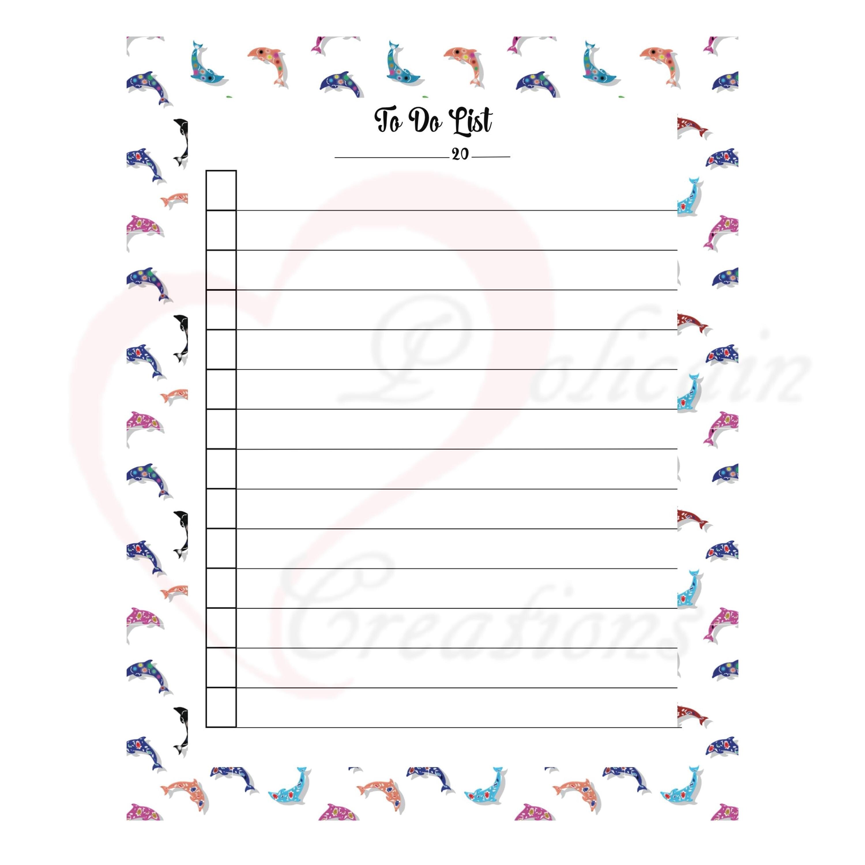 Ocean-themed Dolphin Stationery Set: Printable Paper, Cards, Lists ...