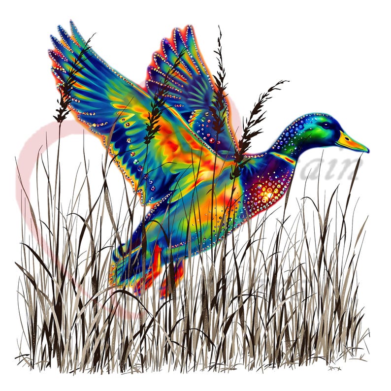 Faux Rhinestone Mallard Duck Flying Waterfowl PNG Clipart, Thermal ...