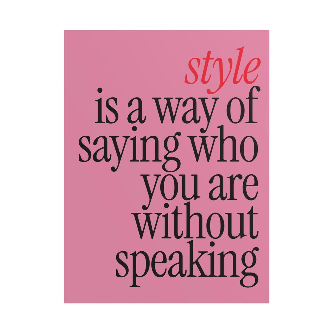 Chic Quote Poster: Pink and Red Fashion Lover Wall Art - Etsy