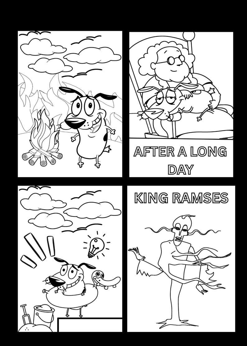 Courage the Cowardly Dog Coloring Pages - 20 Printable Canva Coloring ...