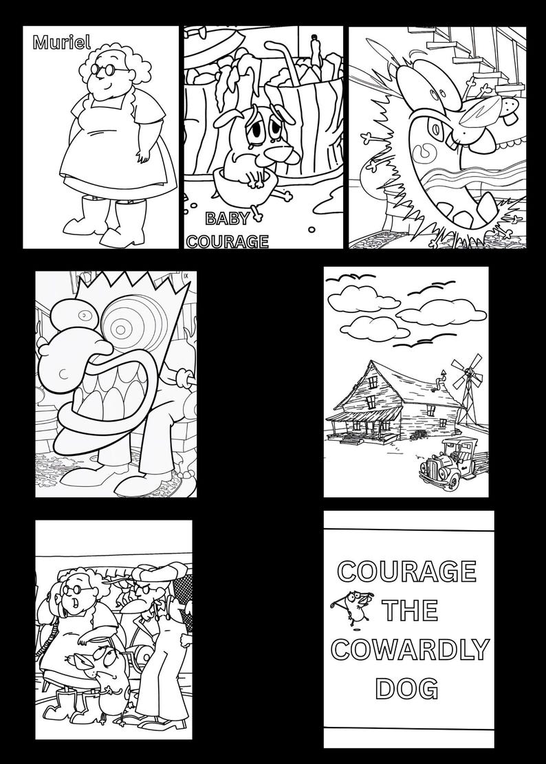 Courage the Cowardly Dog Coloring Pages - 20 Printable Canva Coloring ...