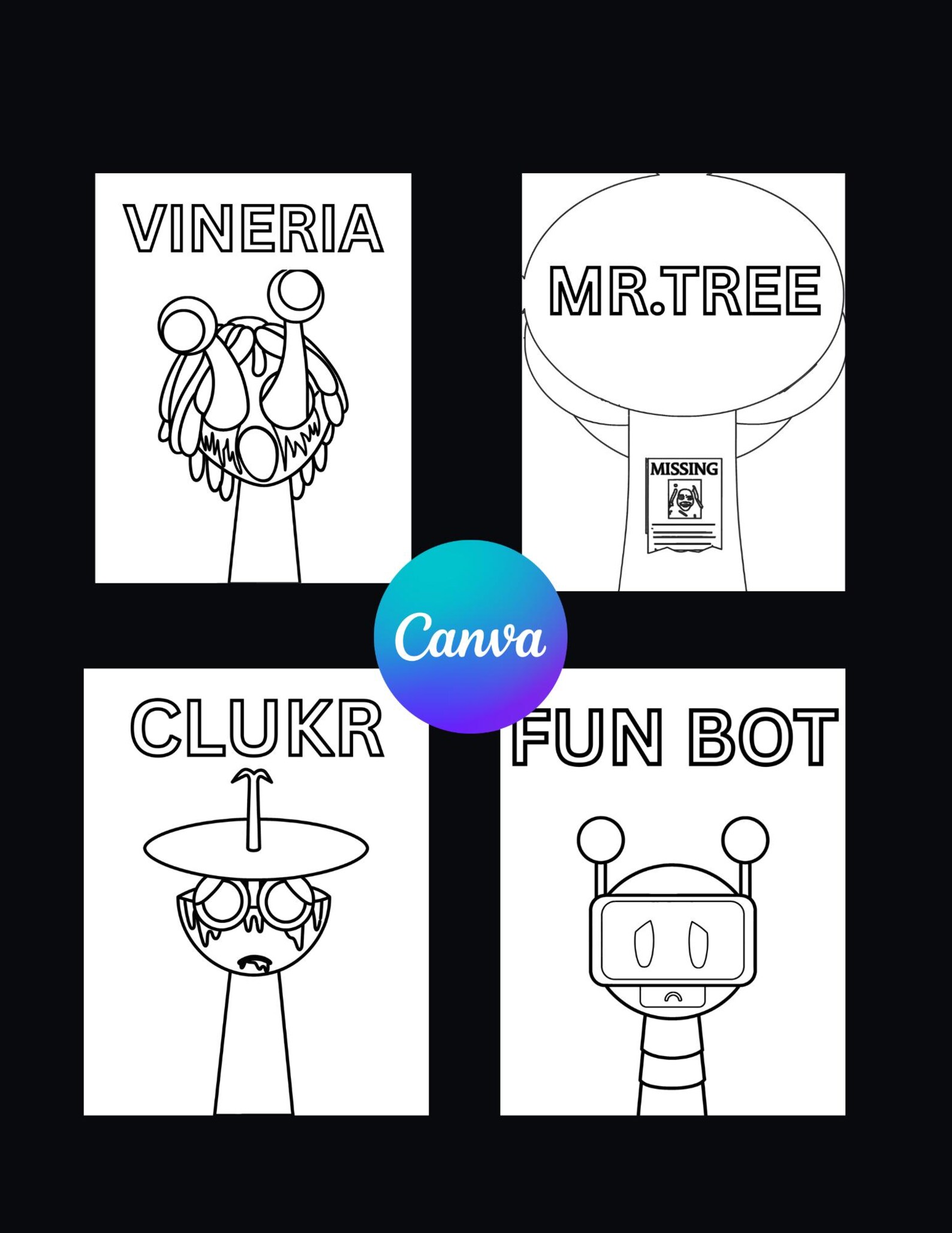 21 Pages of Scary Sprunki Coloring Pages, Halloween Coloring Book ...