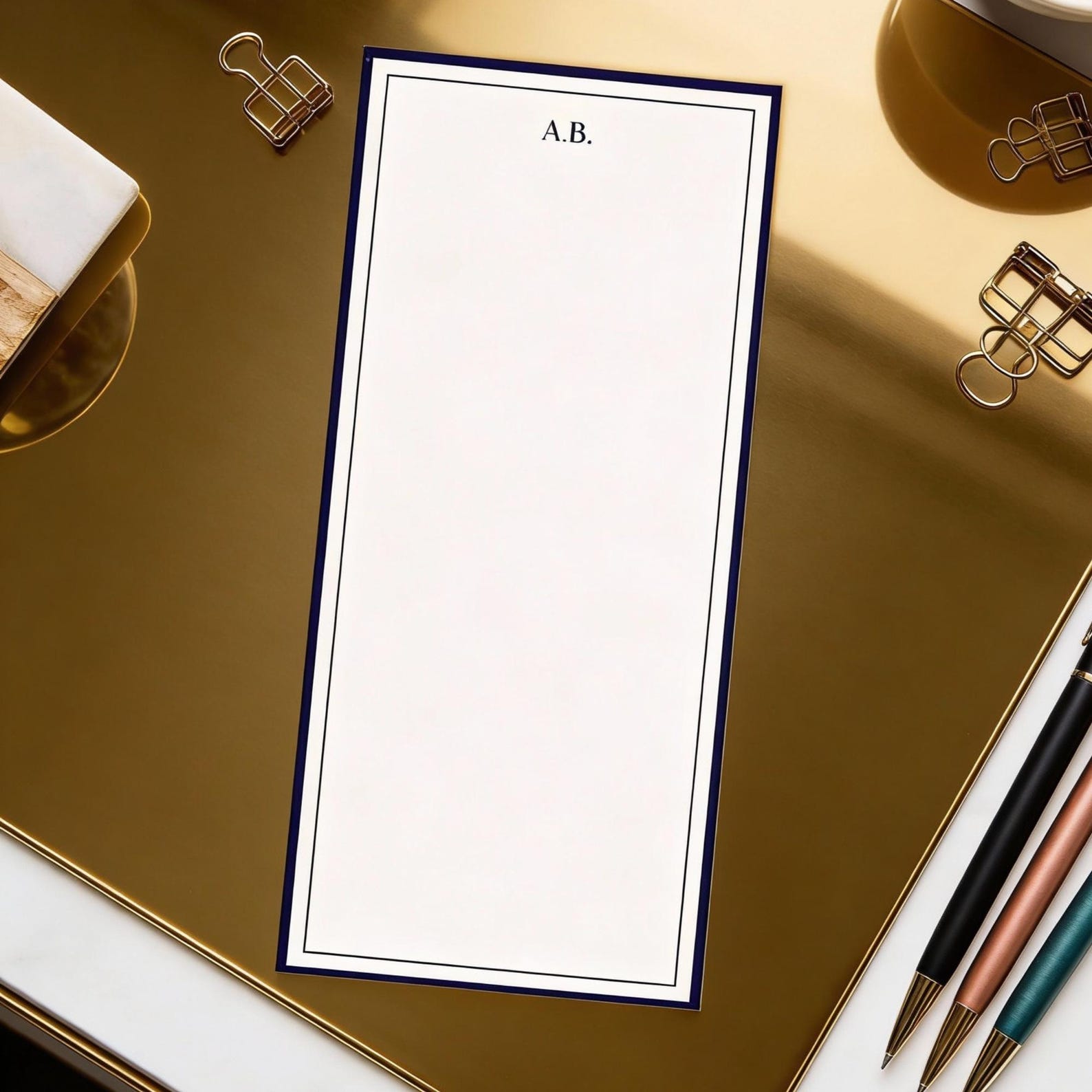 Monogram Notepad Set Custom Initial Personalized Stationery Gift Desk ...