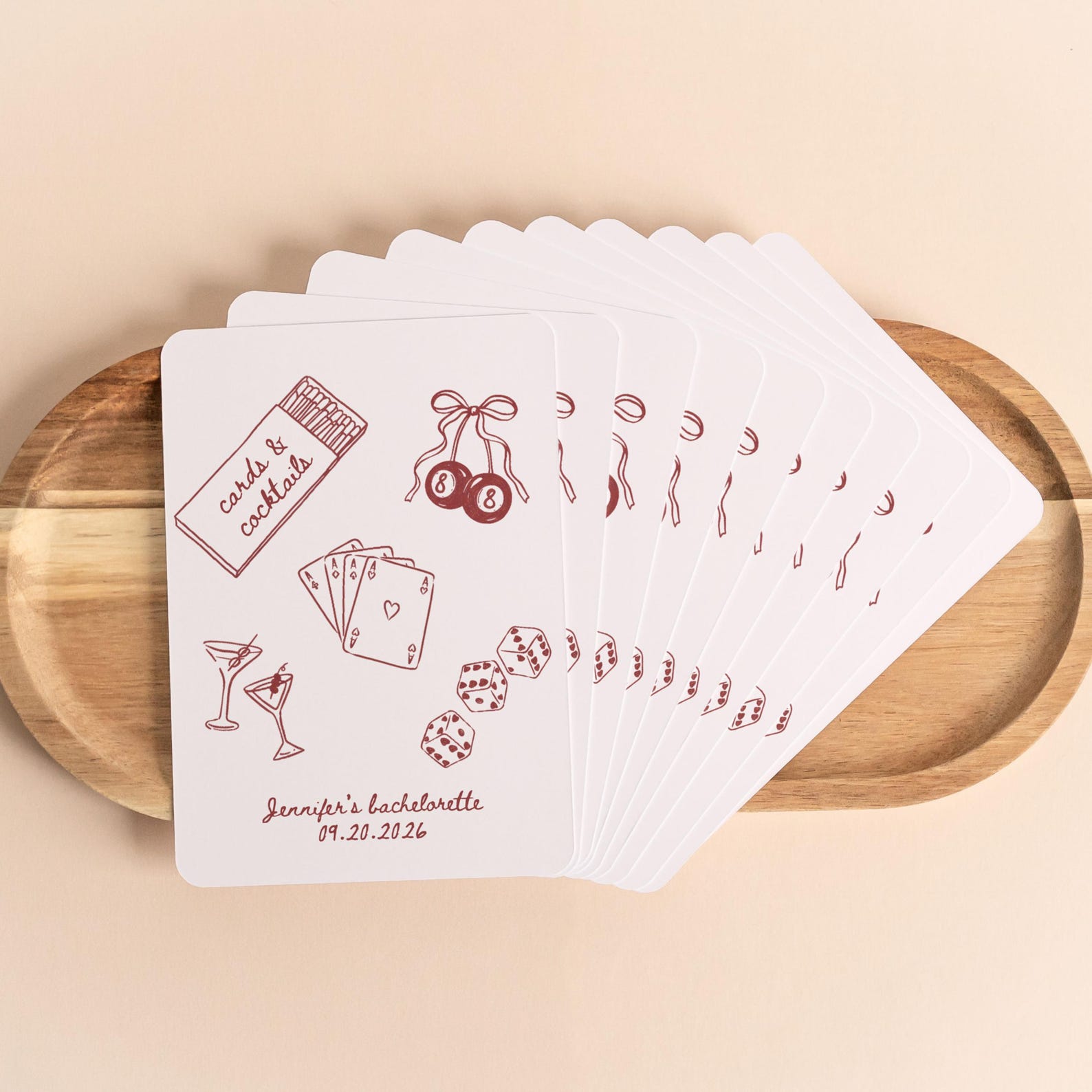 Bachelorette Playing Card Deck Design Cocktail Theme Casino Cards Party ...