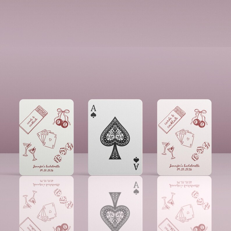Bachelorette Playing Card Deck Design Cocktail Theme Casino Cards Party ...