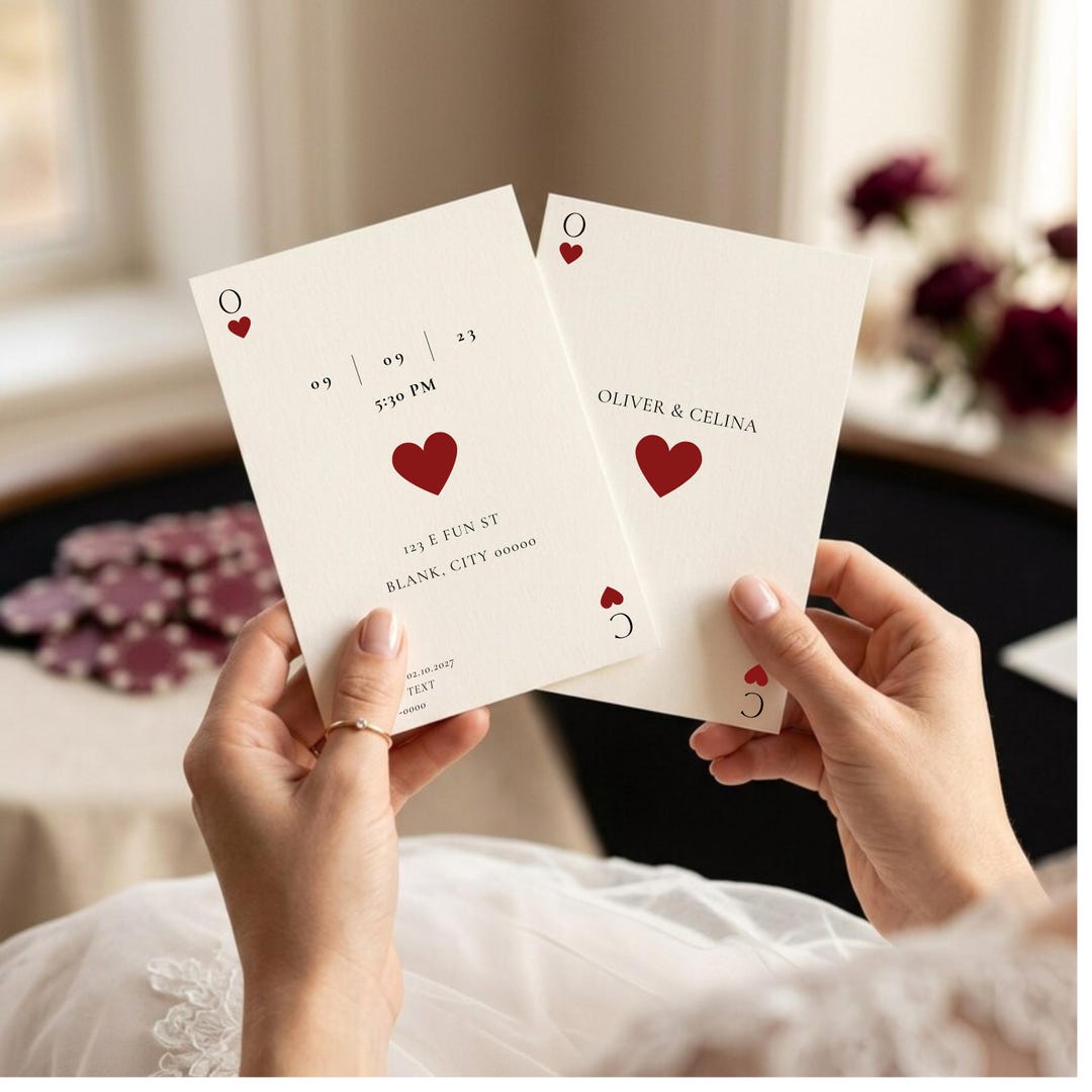 Playing Card Invitation Design Template Vegas Wedding Theme Ideas ...