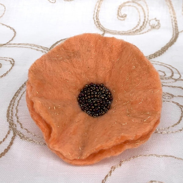 Peach Brooch - Etsy UK