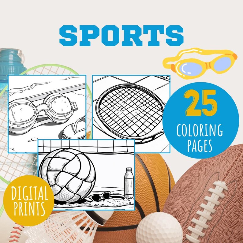 Sports Coloring Pages - Etsy
