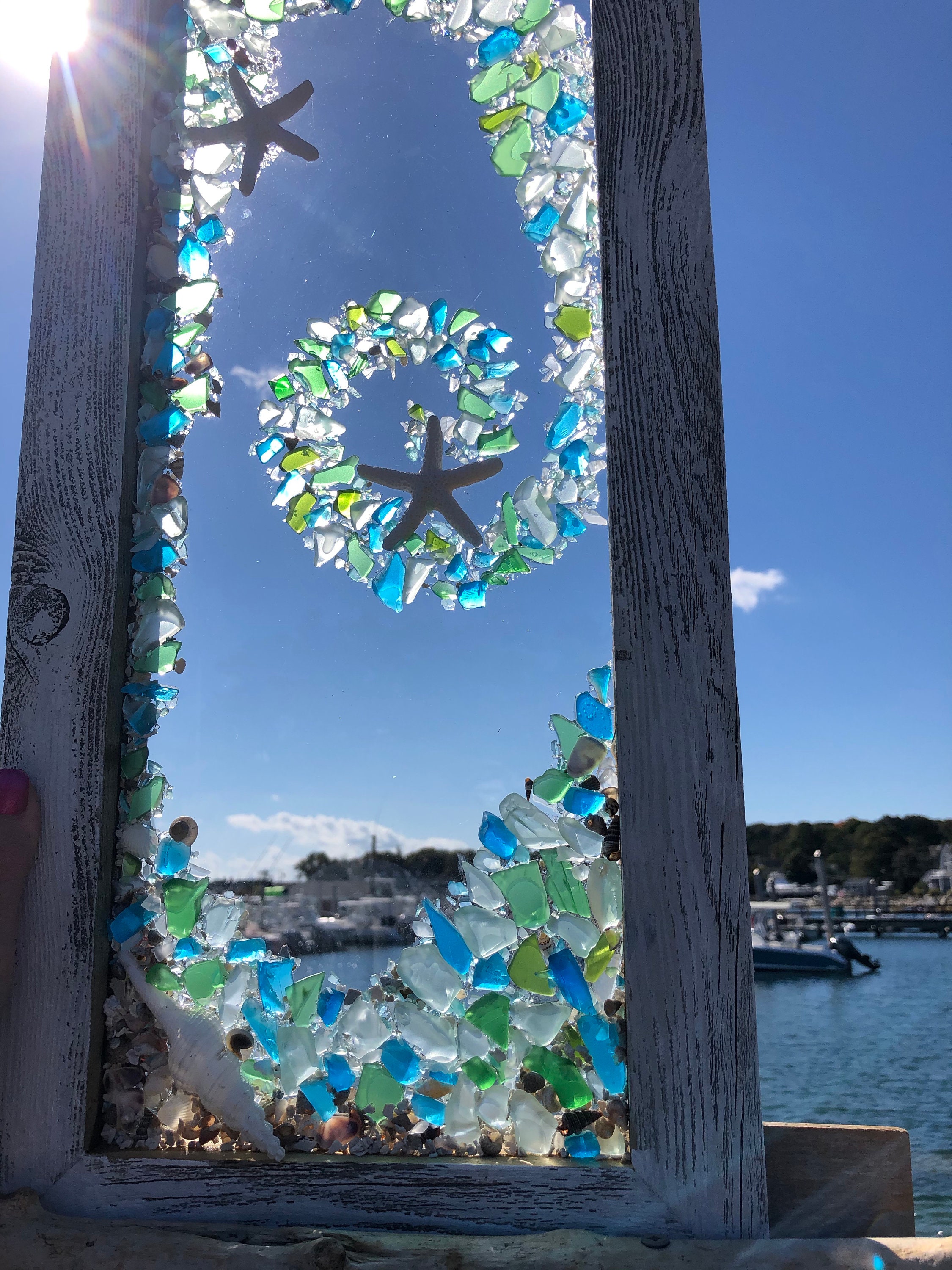 Two Dancing Star Fish in a Medley of Beach Glass - Etsy