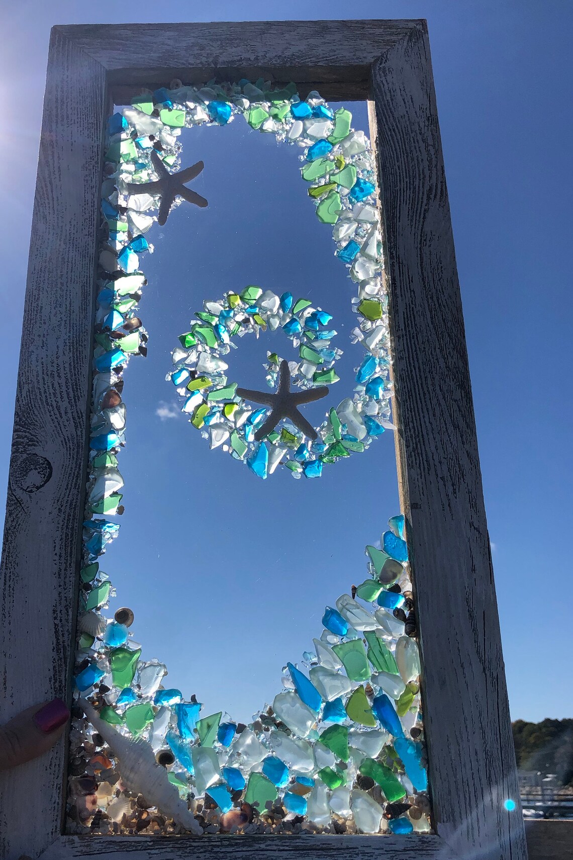 Two Dancing Star Fish in a Medley of Beach Glass - Etsy