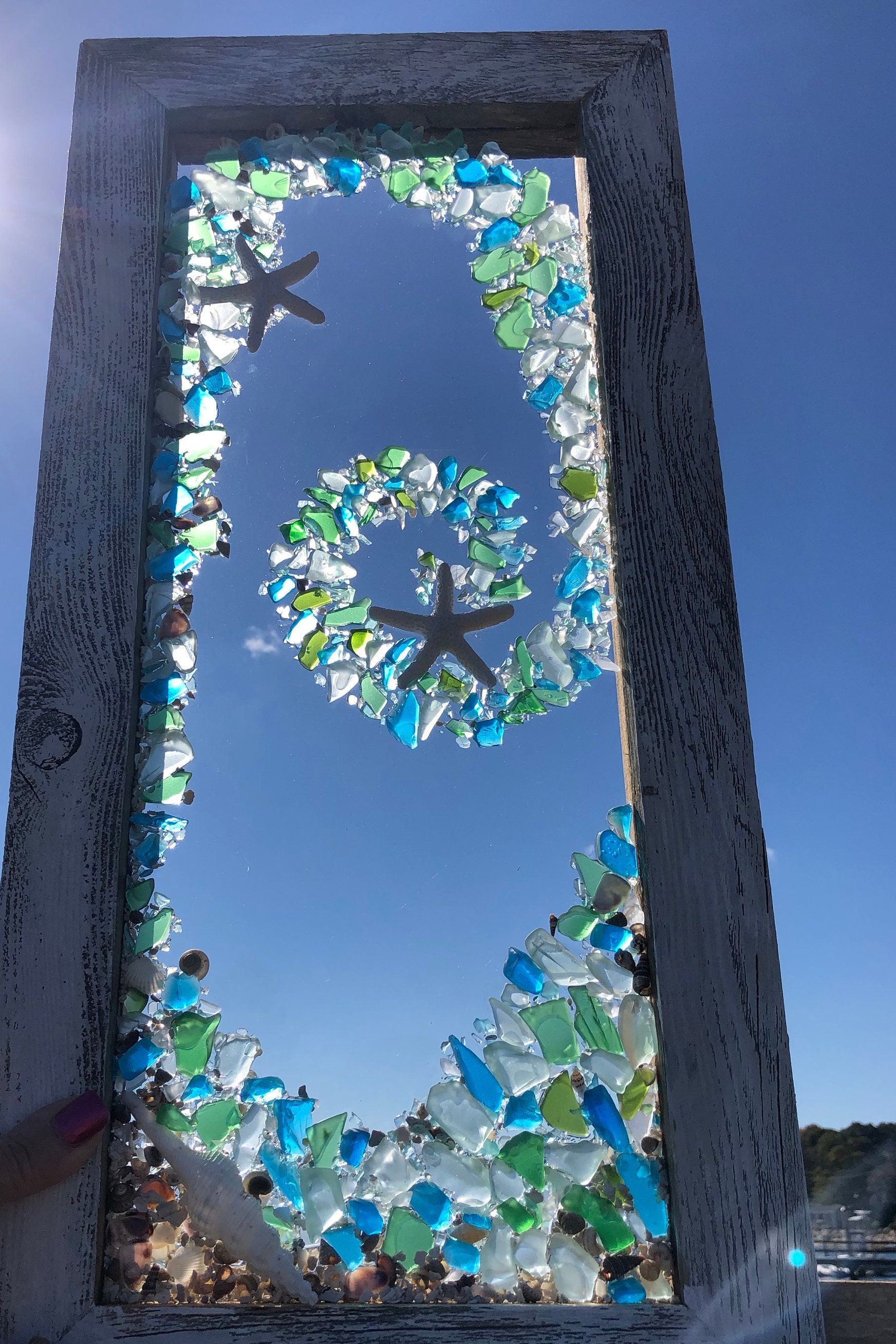 Two Dancing Star Fish in a Medley of Beach Glass - Etsy