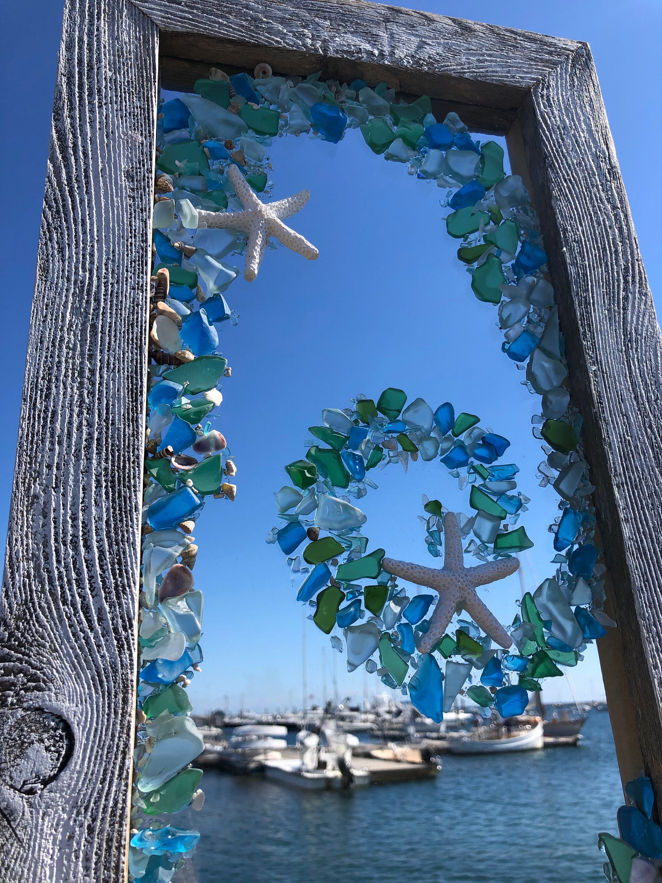 Two Dancing Star Fish in a Medley of Beach Glass - Etsy