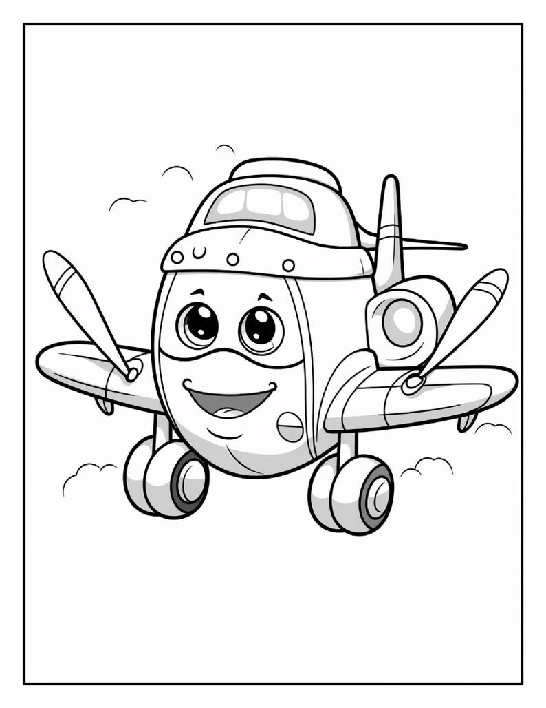Airplane Coloring Pages for Kids | Preschool Activity (PDF Pattern ...