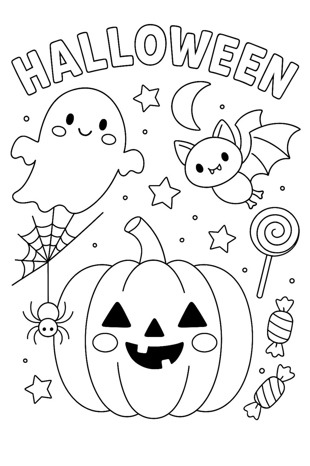 Halloween Coloring Book - Etsy