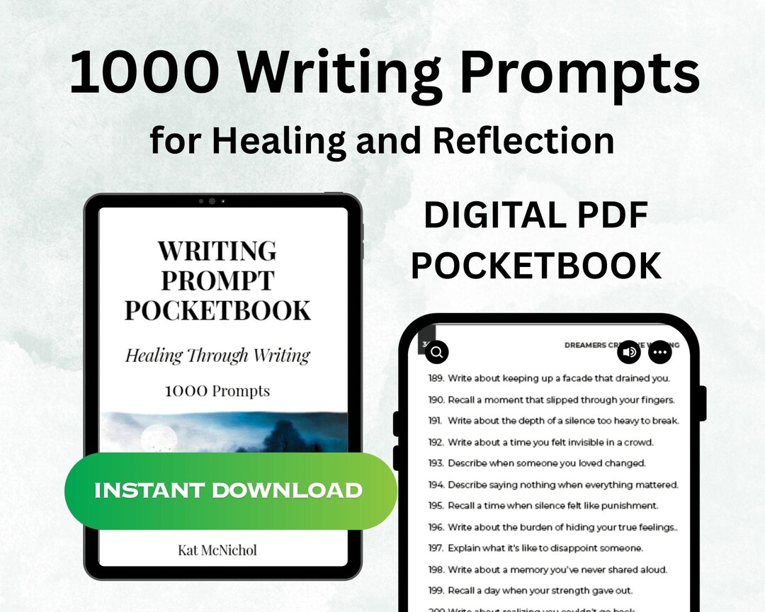 Writing Prompt Pocketbook, 1000 Digital Journal Prompts for Healing ...