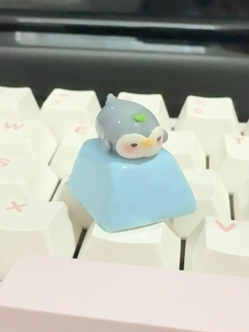 Cute Penguin Artisan Keycap and Phone Charm, Artisan Keycap, Polymer ...
