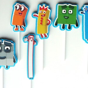 Number Blocks Set of 12 Cupcake Toppers Birthday Heavy - Etsy