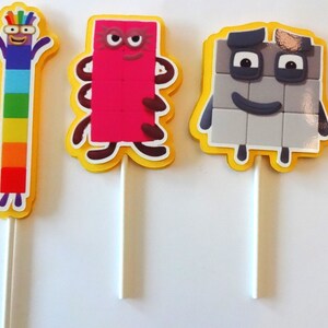Number Blocks Set of 12 Cupcake Toppers Birthday Photo Paper & - Etsy