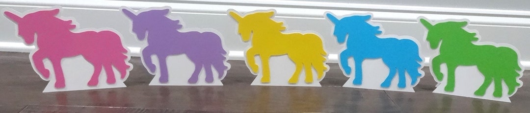 Unicorn Themed 6" Stand up Characters Centerpiece Birthday Celebration ...