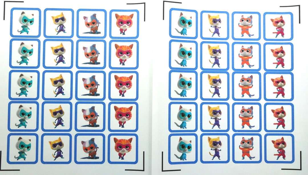 Super Kitties Set of 40 Stickers Peel and Stick Craft Favors Ready to ...