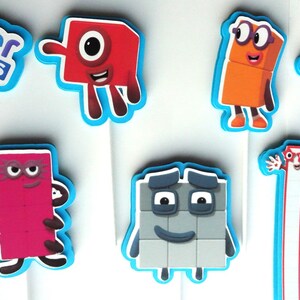Number Blocks Set of 12 Cupcake Toppers Birthday Heavy - Etsy