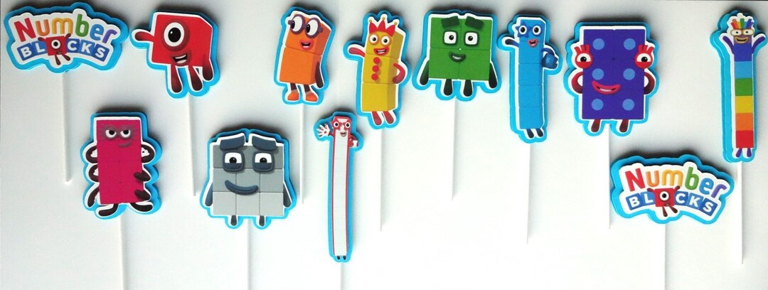 Number Blocks Set of 12 Cupcake Toppers Birthday Heavy - Etsy