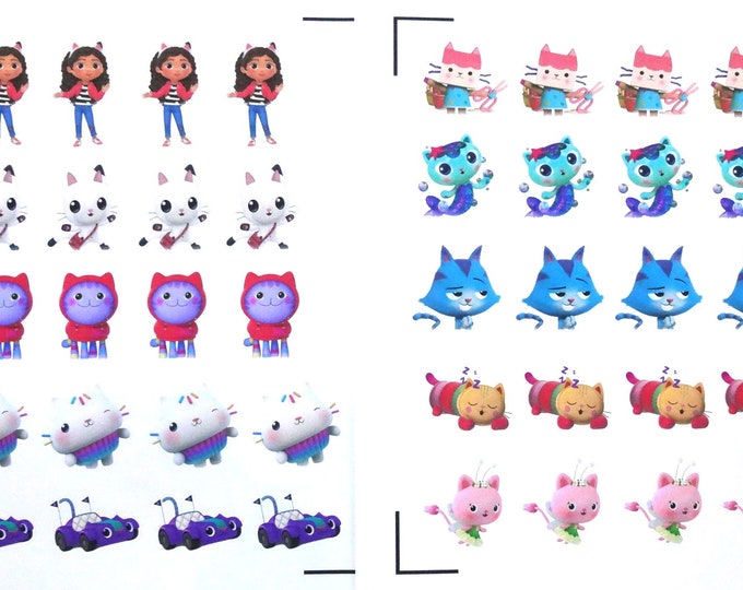 Gabby's Dollhouse Set of 40 Cut Out Stickers Peel and Stick Craft ...