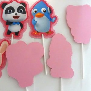 Babybus Set of 12 Cupcake Toppers Birthday Heavy Cardstock Ready to ...