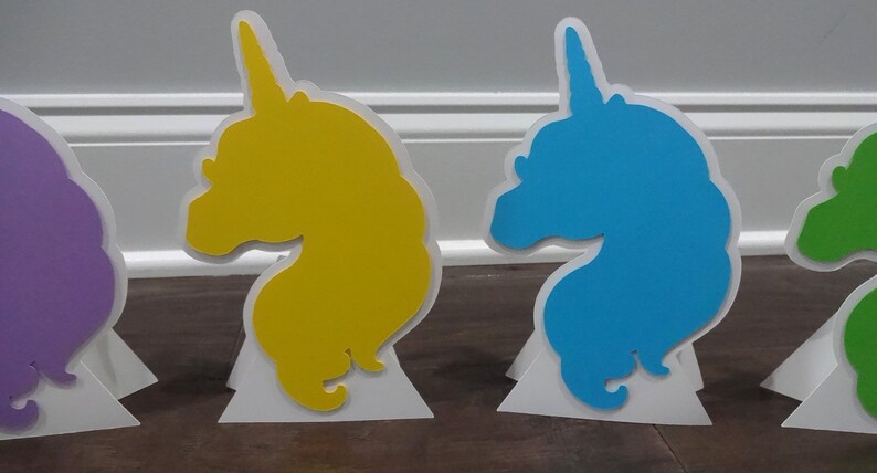 Unicorn Themed 8" Stand up Characters Centerpiece Birthday Celebration ...