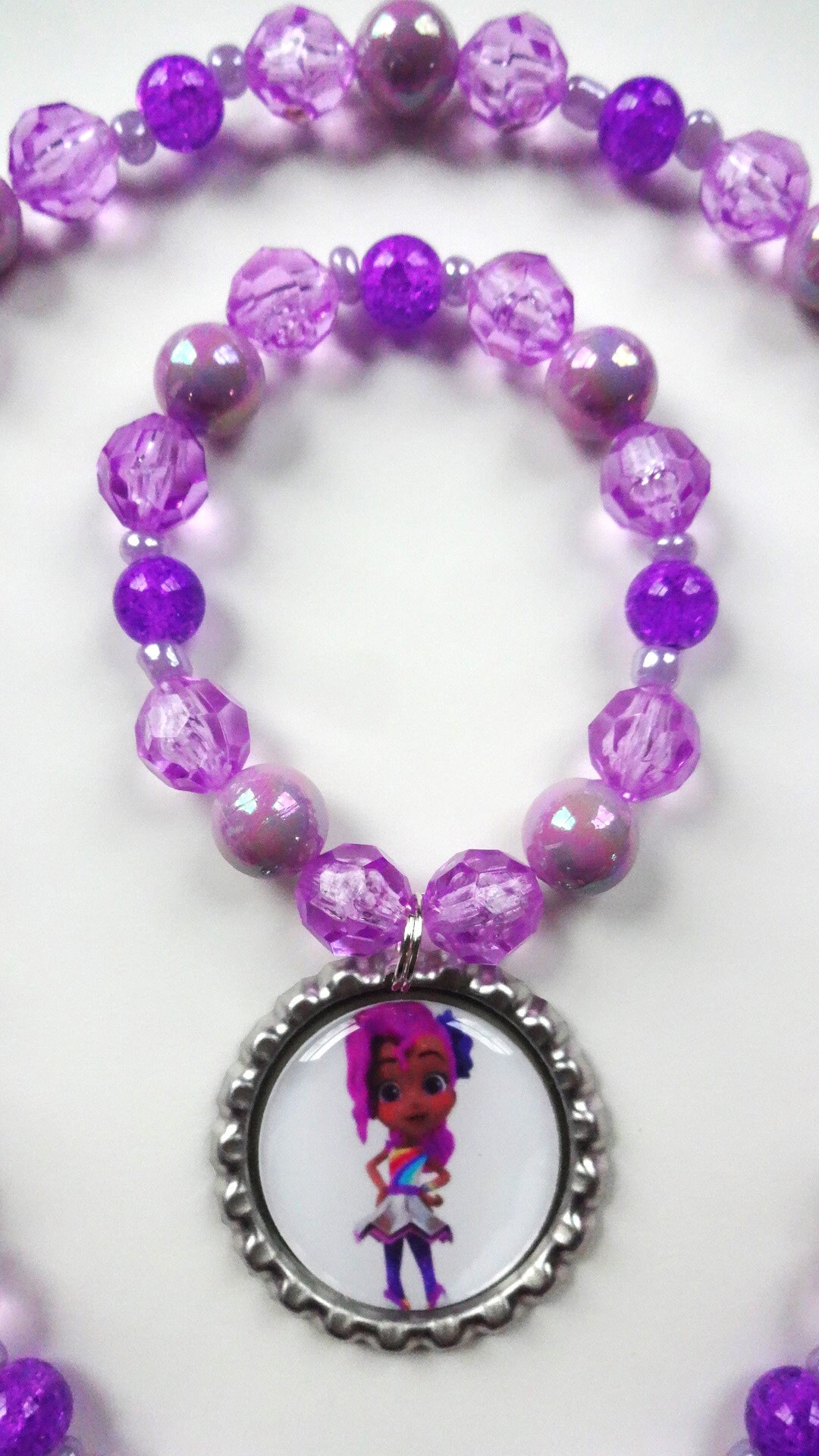 Rainbow Rangers Lavender Laviolette Beaded Kids Necklace & Bracelet Set ...