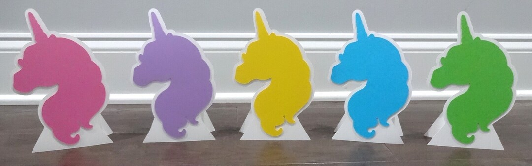 Unicorn Themed 8" Stand up Characters Centerpiece Birthday Celebration ...