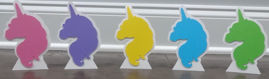 Unicorn Themed 5" Stand up Characters Centerpiece Birthday Celebration ...