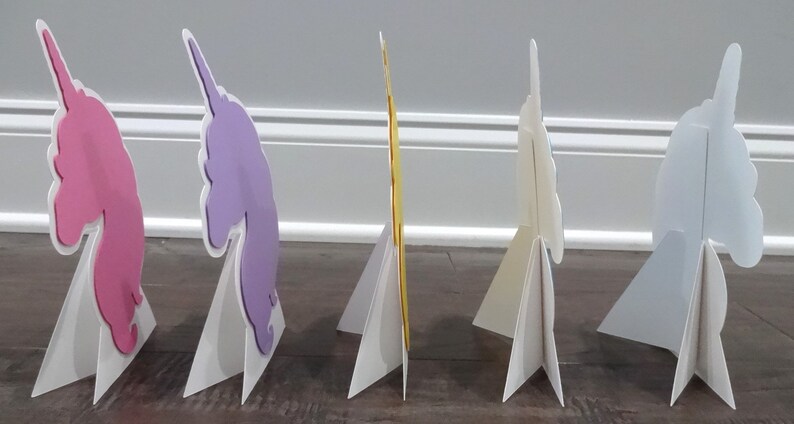 Unicorn Themed 8" Stand up Characters Centerpiece Birthday Celebration ...