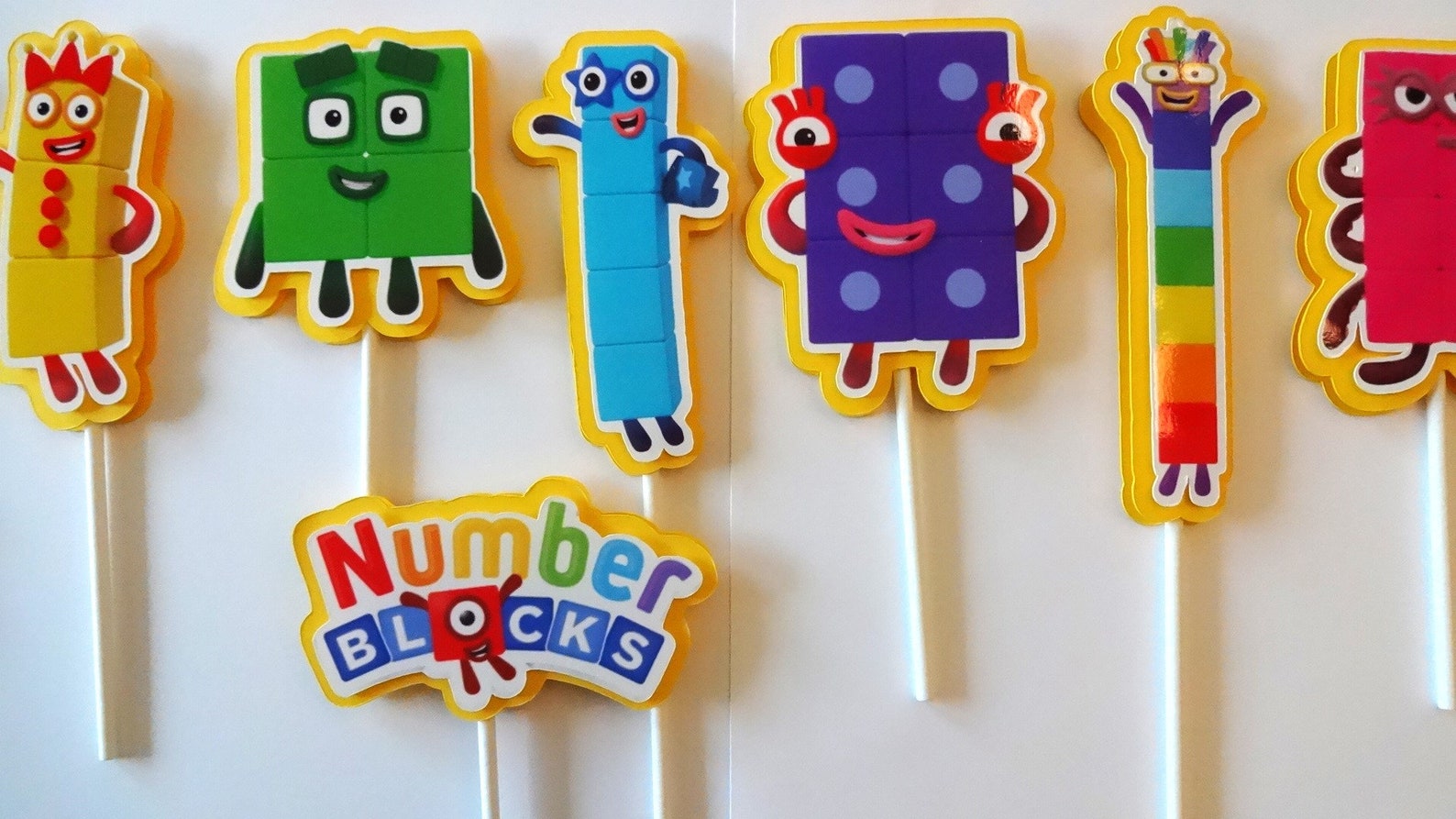 Number Blocks Set of 12 Cupcake Toppers Birthday Photo Paper & - Etsy