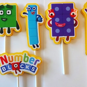 Number Blocks Set of 12 Cupcake Toppers Birthday Photo Paper & - Etsy