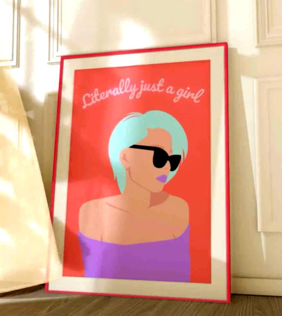 Alt Girl Art Poster, Red Aesthetic Printable – Vertical Wall Art ...