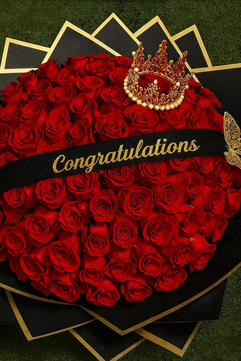 Personalized Congratulations Ribbon, Custom Satin Floral Arrangement ...